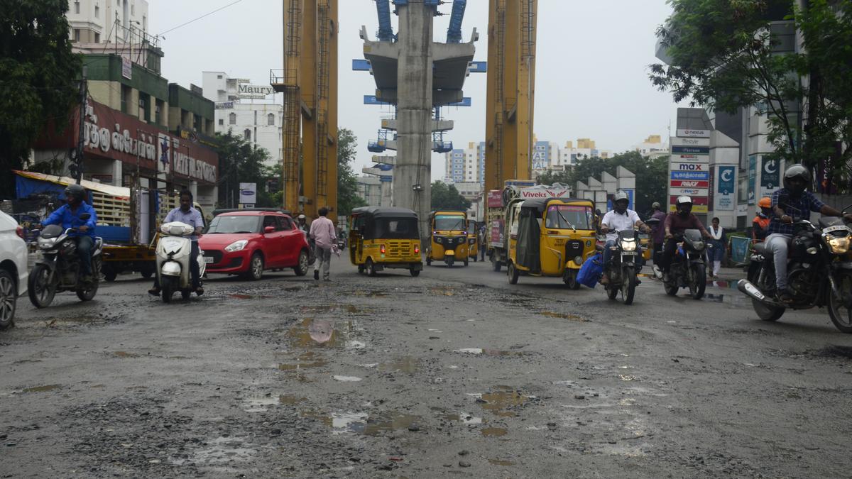 Chennai Metro Rail work | Roads in city are in a shambles again after floods - The Hindu